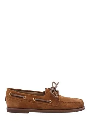 GIANVITO ROSSI Vandée Suede Leather Loafers - Brown