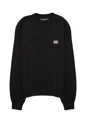 Dolce & Gabbana Sweatshirt With Logo Patch - Black