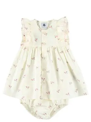 Petit Bateau Printed Sleeveless Dress - White