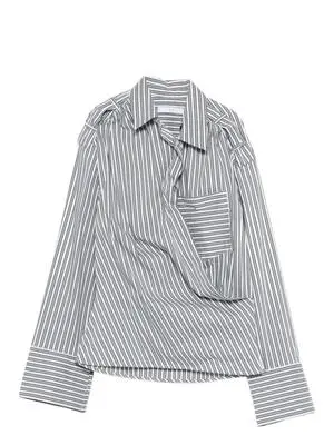 IRO PARIS Lace Striped Shirt - Clear Blue