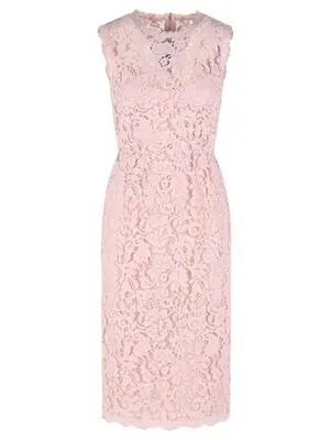 Dolce & Gabbana Cotton-blend Lace Dress - Pink