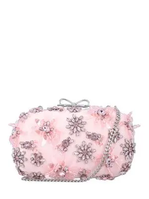 SELF-PORTRAIT Floral Crystal Clutch - Pink