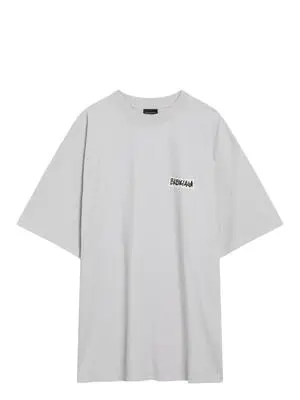 Balenciaga Masking Tape T Shirt With Medium Fit - White