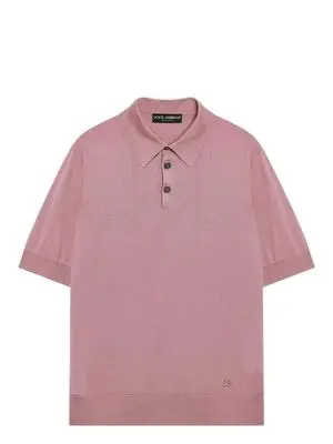 Dolce & Gabbana Silk Polo Shirt - Pink