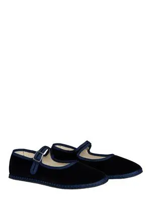 VI BI VENE ZI A Mary Jane In Delfina Velvet - Blue