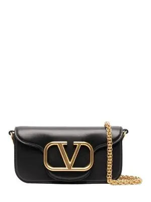 Valentino Garavani Locò Small Leather Shoulder Bag Black