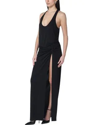 Andamane Juno Maxi Dress With Ruching - Black