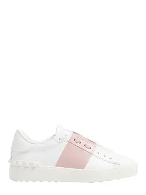 Valentino Garavani Open Leather Sneakers - Powder