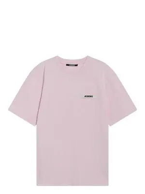 Jacquemus T Shirt With Gros Grain Logo - Pink