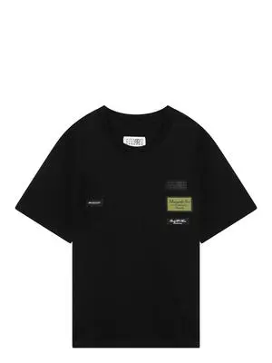 MAISON MARGIELA Cotton T Shirt With Label Details - Black
