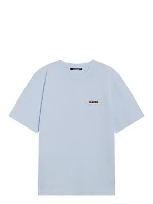 Jacquemus T Shirt With Gros Grain Logo - Light Blue