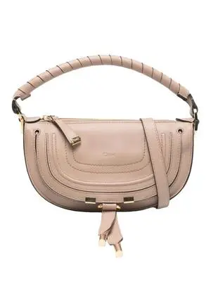 Chloé Marcie Mini Leather Shoulder Bag - Marrone Chiaro