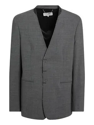 MAISON MARGIELA Mélange Wool Blend Jacket - Grey