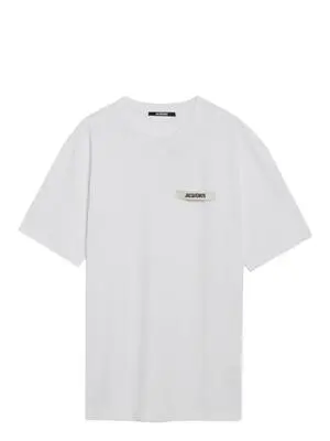 Jacquemus T Shirt With Gros Grain Logo - White