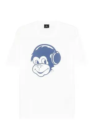 Paul Smith Monkey Headphone Cotton T Shirt - White