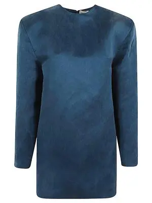 Saint Laurent Satin Silk Dress - Blue