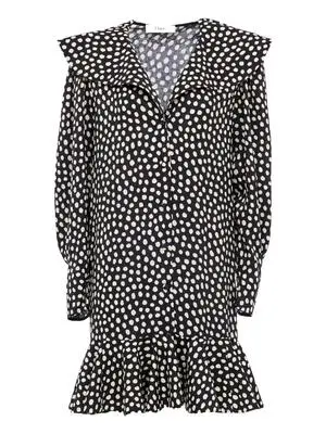 Chloé Dotted Silk Dress - Black