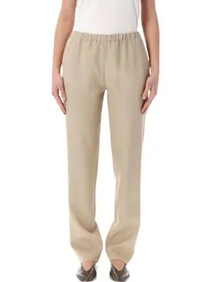 LOULOU Scot Straight-leg Trousers - Beige