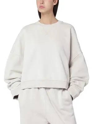 ENTIRE STUDIOS Oversized Cotton Crewneck Sweatshirt - White