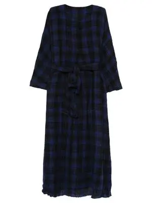 DANIELA GREGIS Tartan Wool Midi Dress