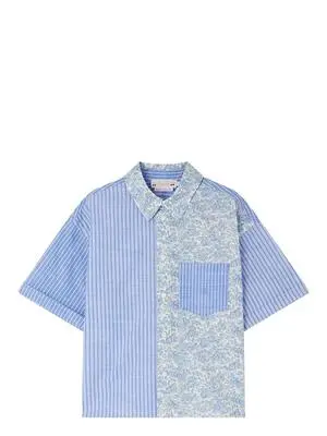 Bonpoint Elyas Patchwork Shirt - Light Blue