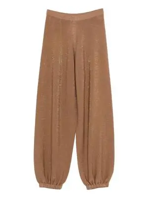 Fabiana Filippi Wool And Cotton Trousers - Brown