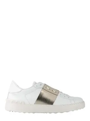 Valentino Garavani Open Leather Sneakers - Grey