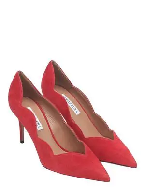 AQUAZZURA Suede Leather Pumps - Red