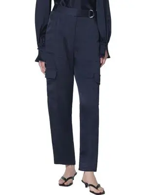 Simkhai Carolina Trousers In Shiny Satin - Blue