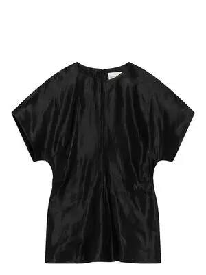 Loulou De Saison Linen And Silk T-shirt - Black