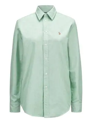 Polo Ralph Lauren Cotton Shirt With Logo - Verde Chiaro