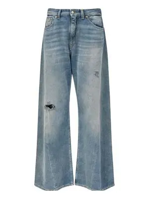 MAISON MARGIELA Wide-leg Jeans With Worn Effect - Grey