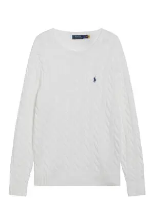 Polo Ralph Lauren Cable-Knit Cotton Sweater White