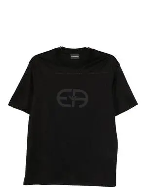Emporio Armani Logo Cotton T Shirt Black