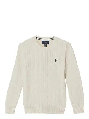 Polo Ralph Lauren Cable Knit Crewneck Sweater - White
