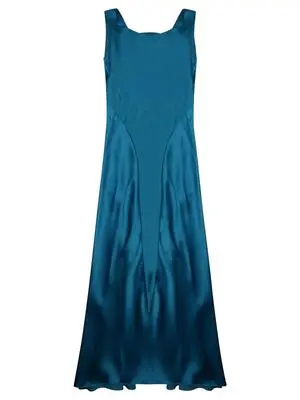 Alberta Ferretti Silk Blend Long Dress - Blue