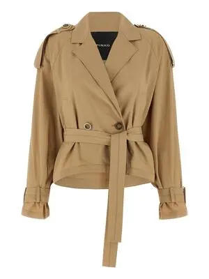 Pinko Tanya Short Trench Coat - Beige