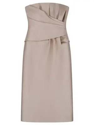 Alberta Ferretti Draped Midi Dress - Beige