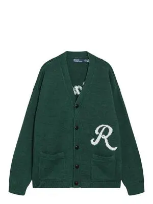Polo Ralph Lauren Cotton-linen Cardigan With Intarsia Logos - Green