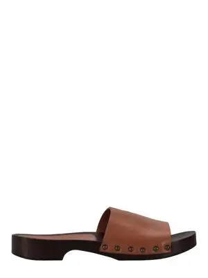 LA ROSE Leather Clogs - Cuoio