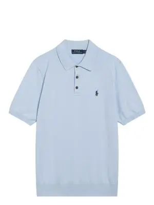 Polo Ralph Lauren Cotton Knit Polo Shirt - Light Blue