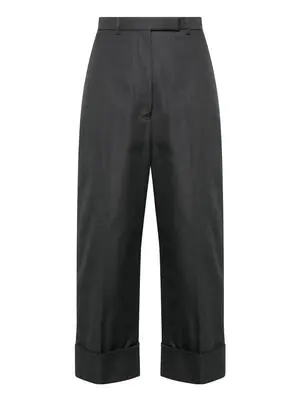 Thom Browne High-waisted Straight Leg Trousers - Dark Grey