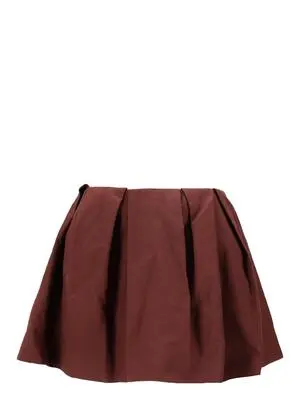 SHUSHU/TONG Tucked Short Skirt - Brown