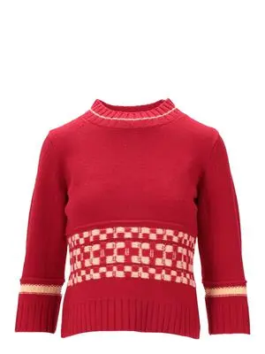 B.B. WALACE Crew Neck Sweater - Red / Yellow