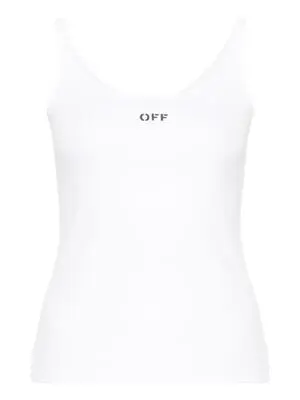 Off White Off Stamp Rib Tank Top - White Black