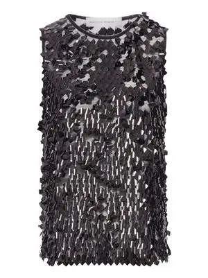 NICCOLO PASQUALETTI Sequin Embellished Tank Top - Black