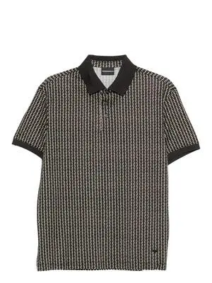 Emporio Armani Cotton Blend Polo Shirt - Black