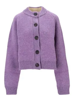 B.B. WALACE Crew Neck Cardigan - Lilac