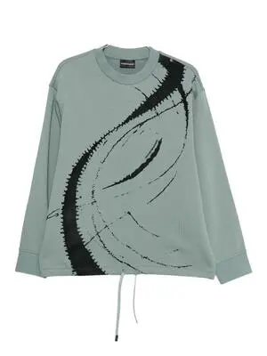 Emporio Armani Cotton Crewneck Sweatshirt - Clear Blue
