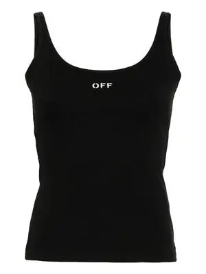 Off White Off Stamp Rib Tank Top - Black White